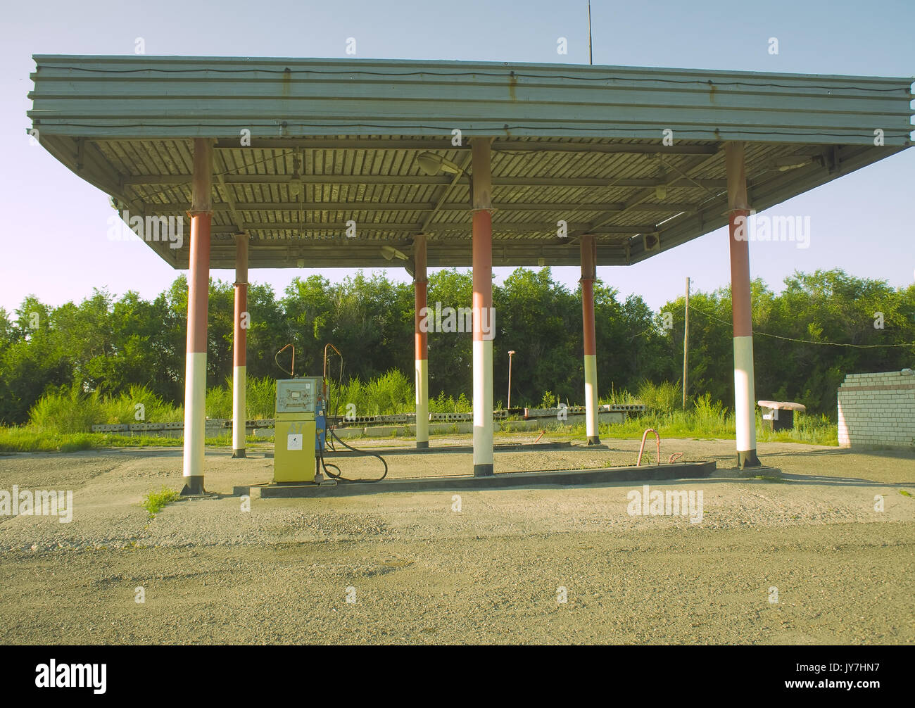 filling station, fuel station, gas station on secondary provincial road ...
