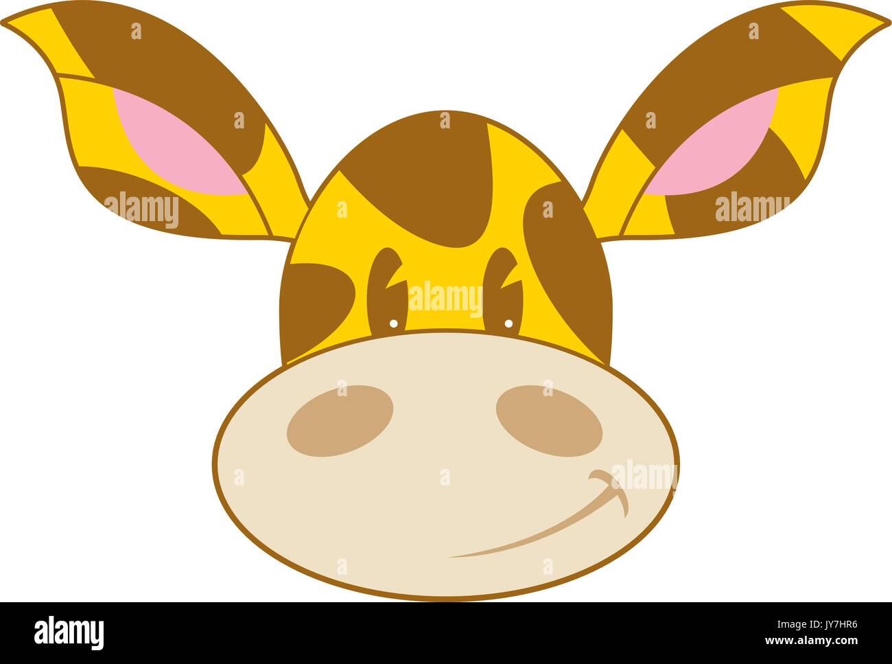 Cute Cartoon Giraffe Head Vector Illustration Stock Vector Image & Art - Alamy