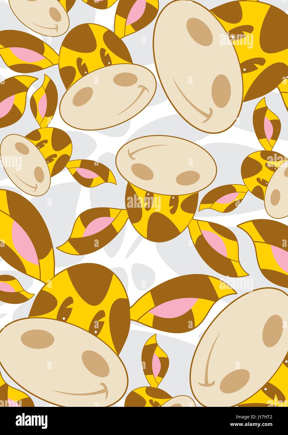 Cute Cartoon Giraffe Pattern Vector Illustration Stock Vector Image ...