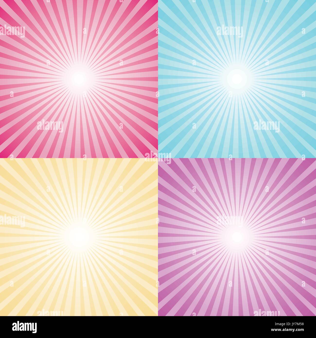 Set of four colorful ray backgrounds. Vector sun and circus rays Stock ...