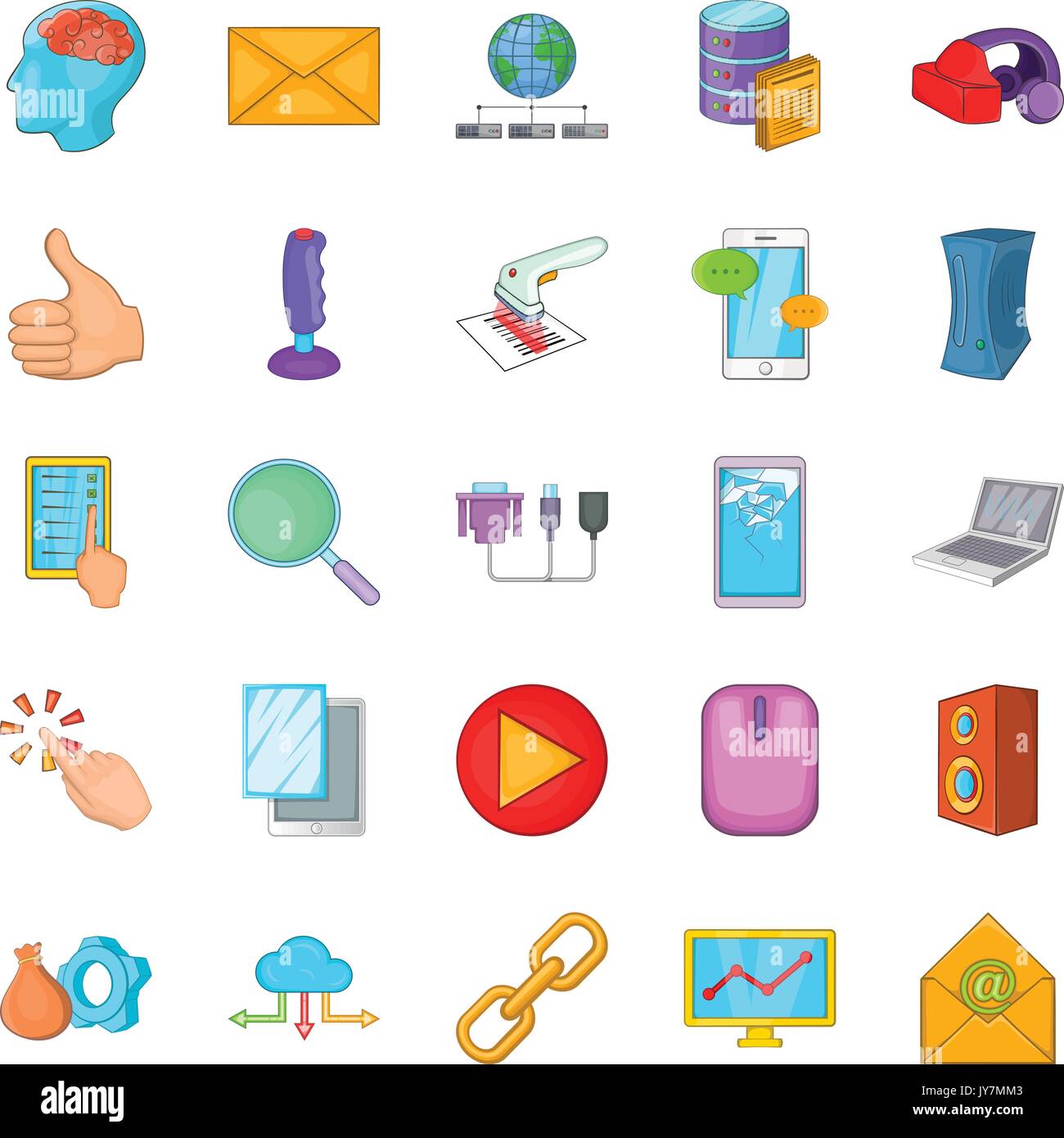 Computer network icons set, cartoon style Stock Vector Image & Art - Alamy