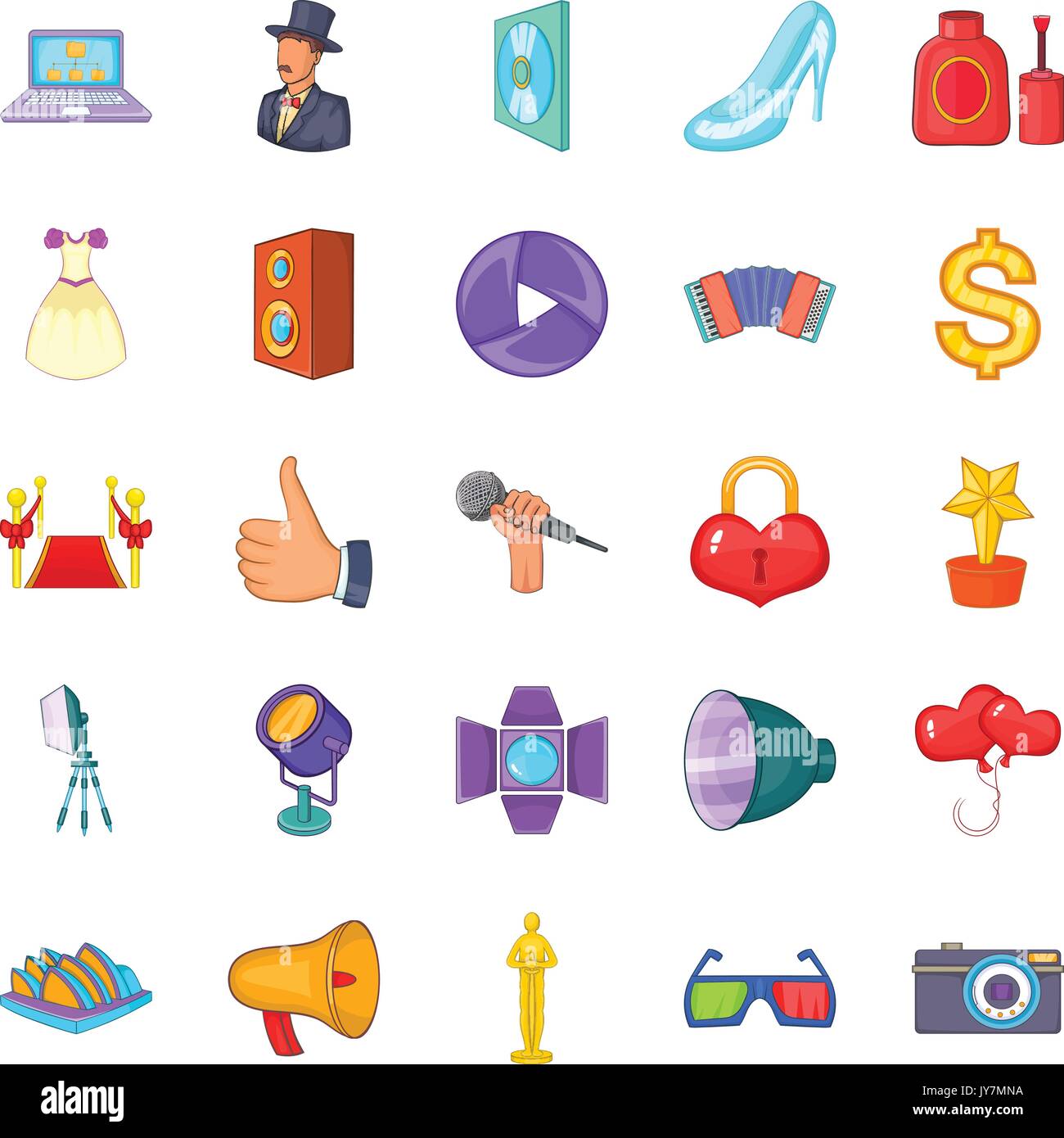 Concert icons set, cartoon style Stock Vector Image & Art - Alamy