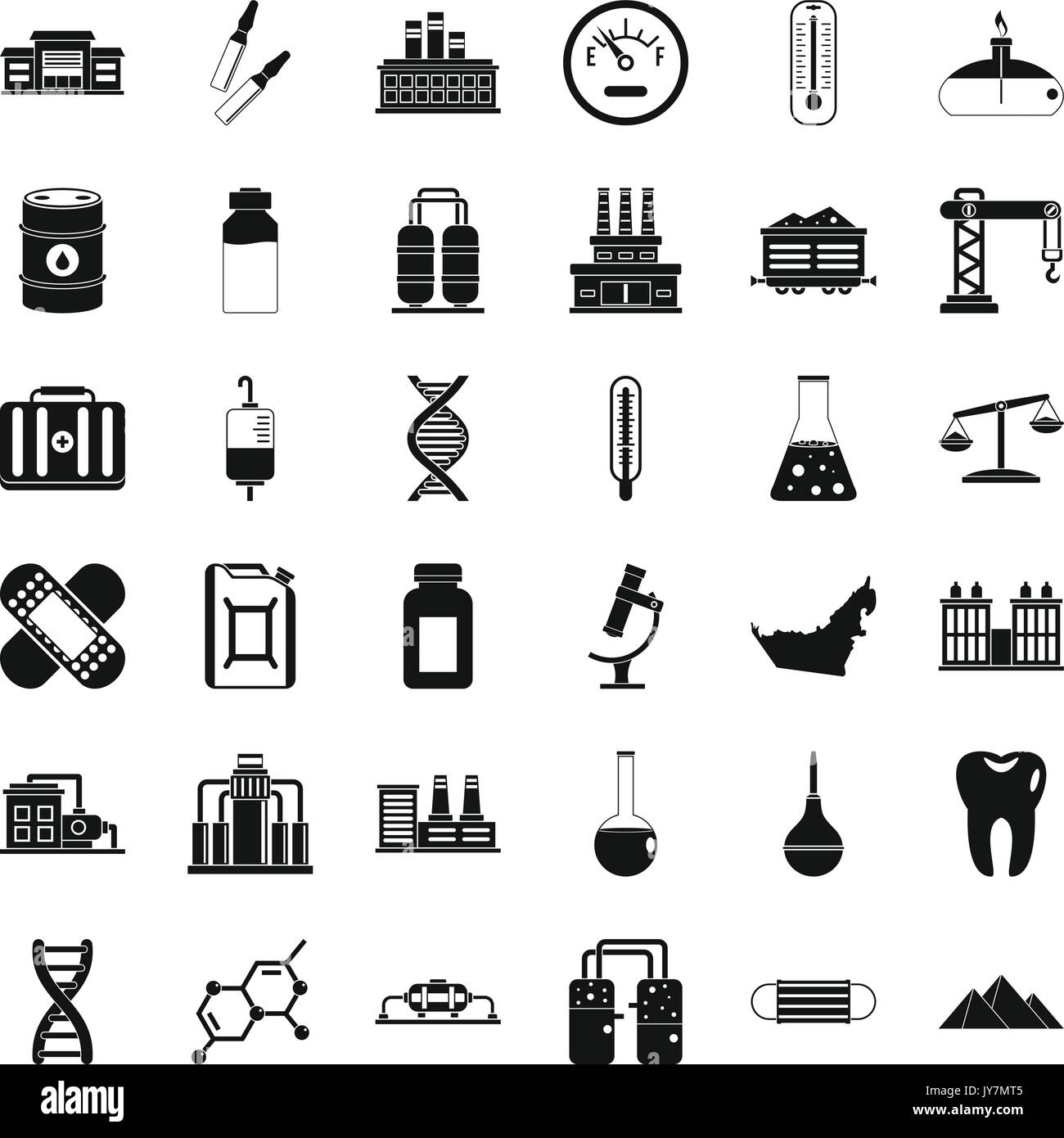 Chemical factory icons set, simple style Stock Vector Image & Art - Alamy