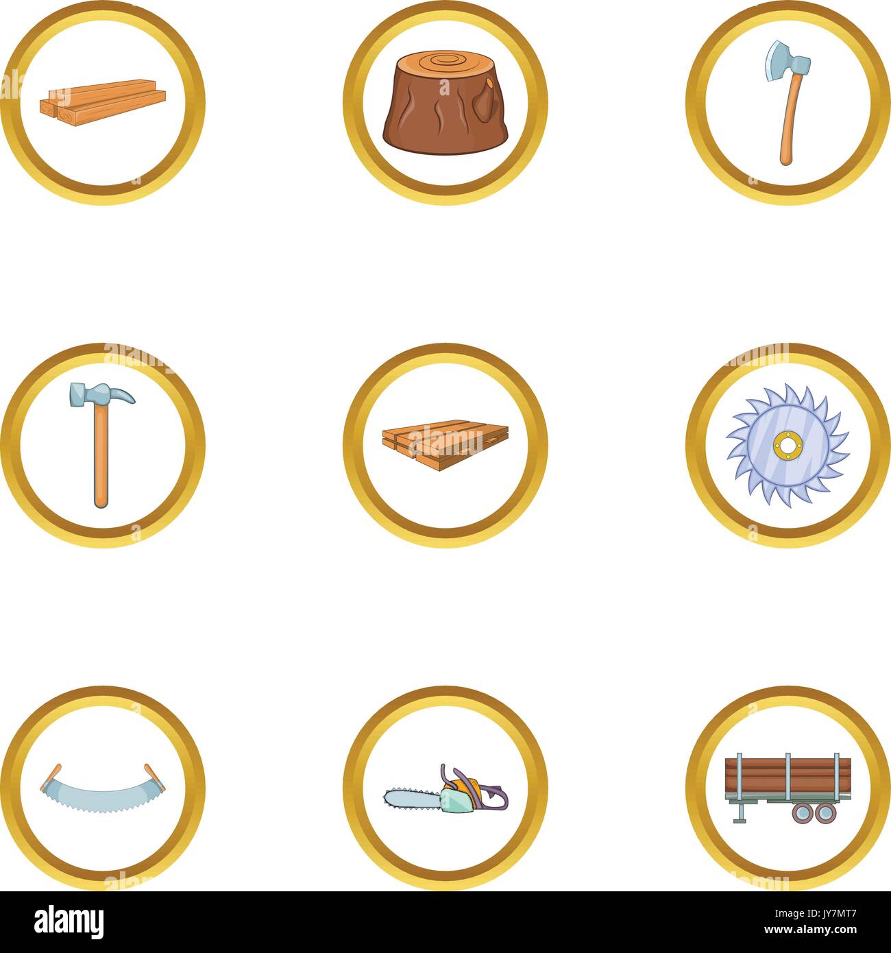 Timber industry icon set, cartoon style Stock Vector Image & Art - Alamy