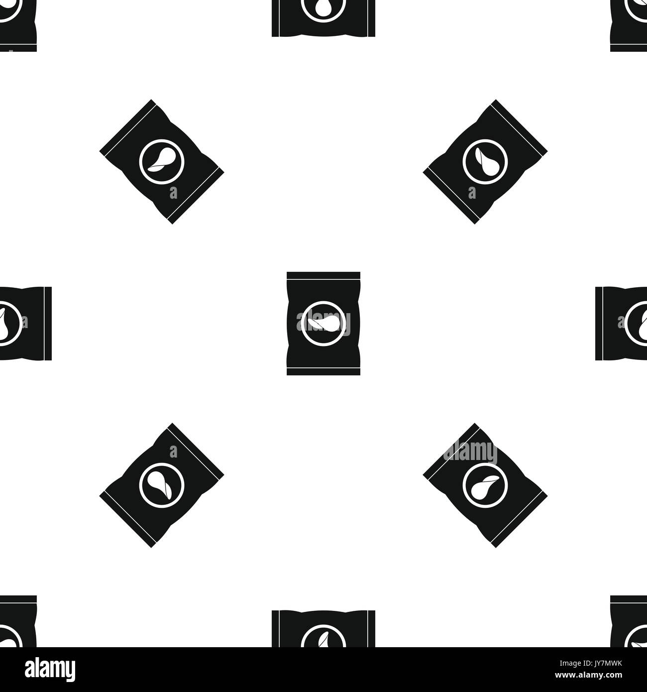 Chips plastic bag pattern seamless black Stock Vector Image & Art - Alamy