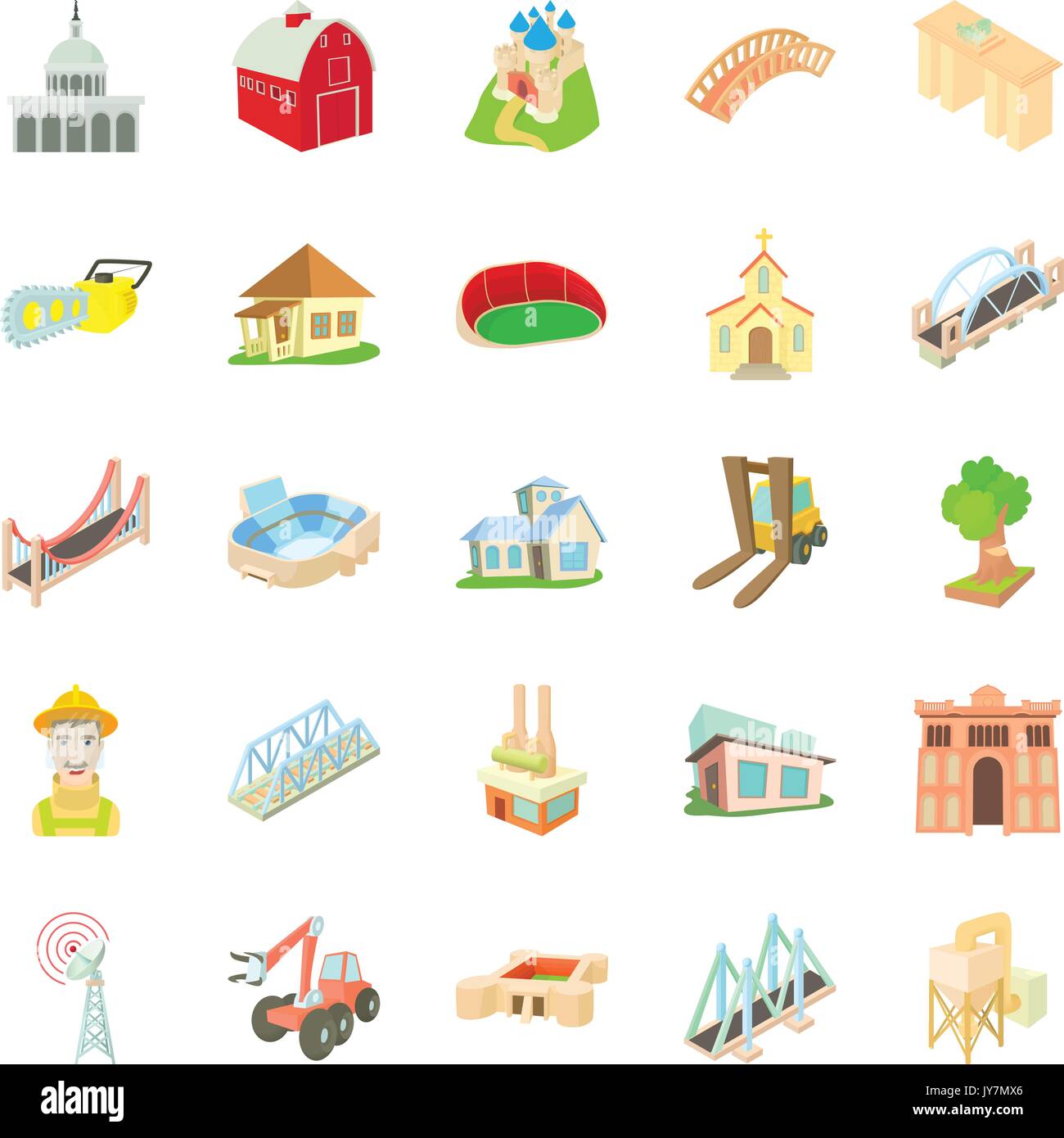 Facility icons set, cartoon style Stock Vector Image & Art - Alamy