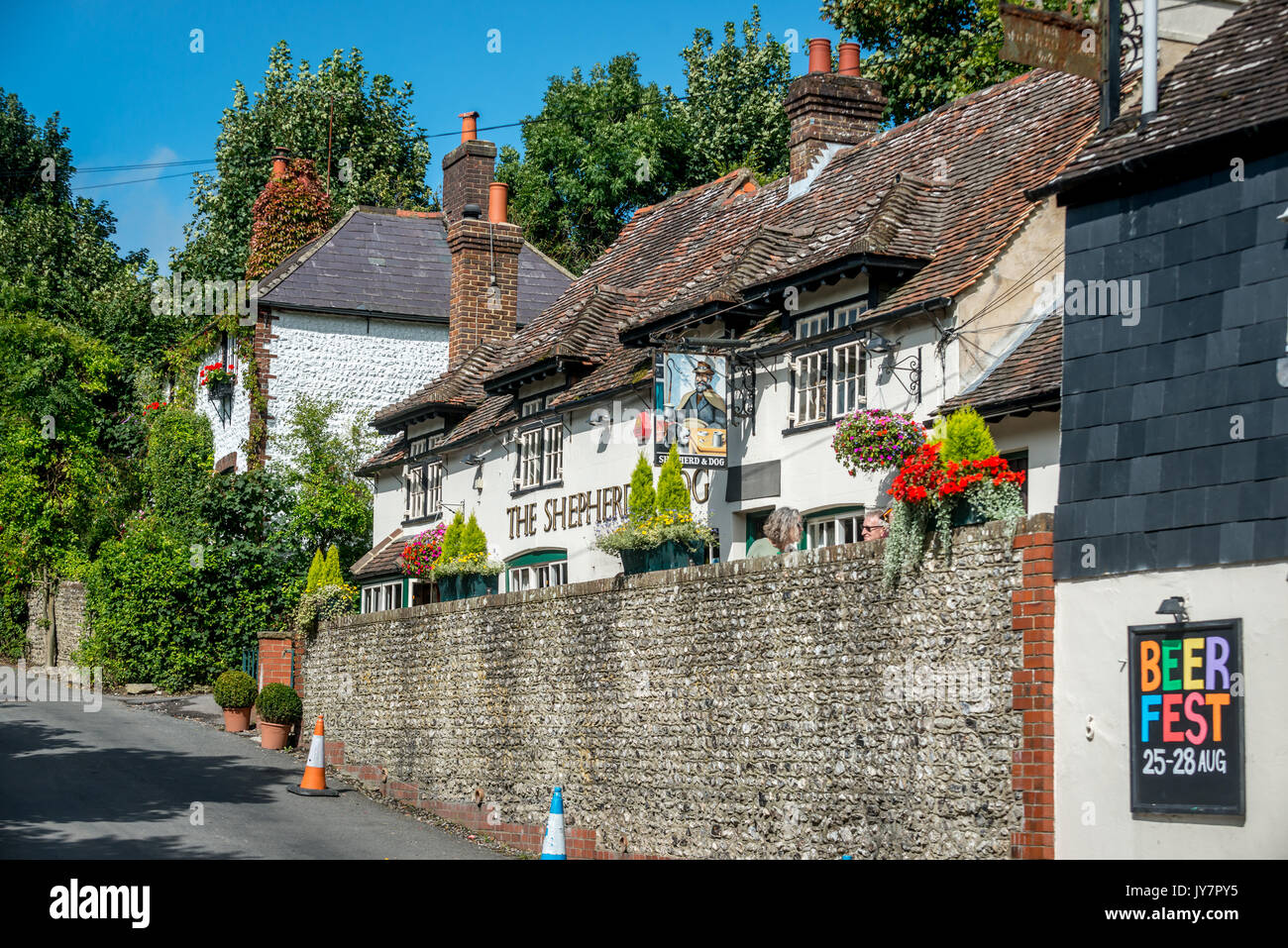 The Shepherd and Dog pub in Fulking, East Sussex Stock Photo - Alamy