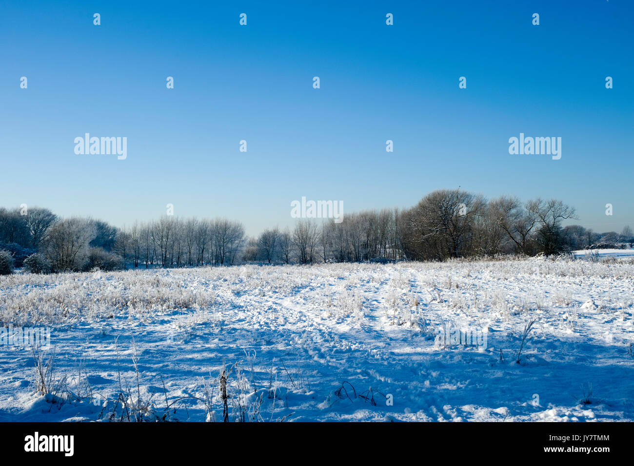 Snowy landscape of Boothstown Stock Photo - Alamy