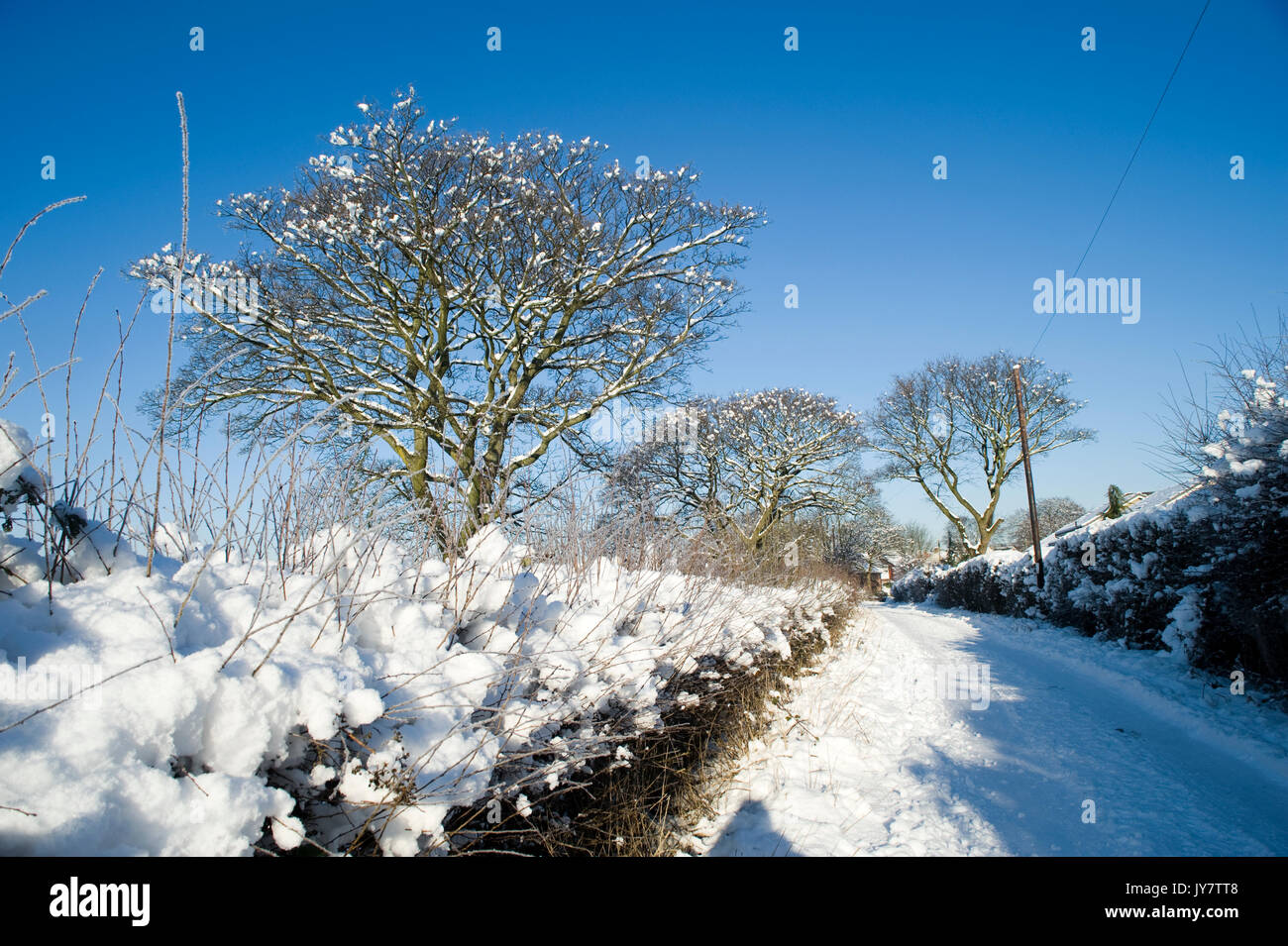 Snowy landscape of Boothstown Stock Photo - Alamy