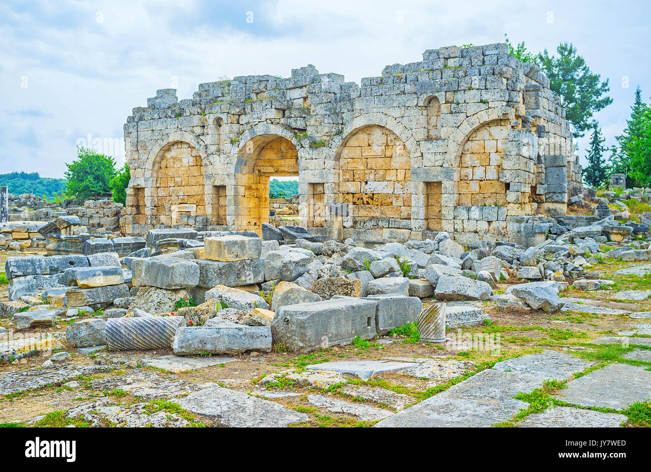 Perge is the large archaeological site with preserved ruins of ancient ...