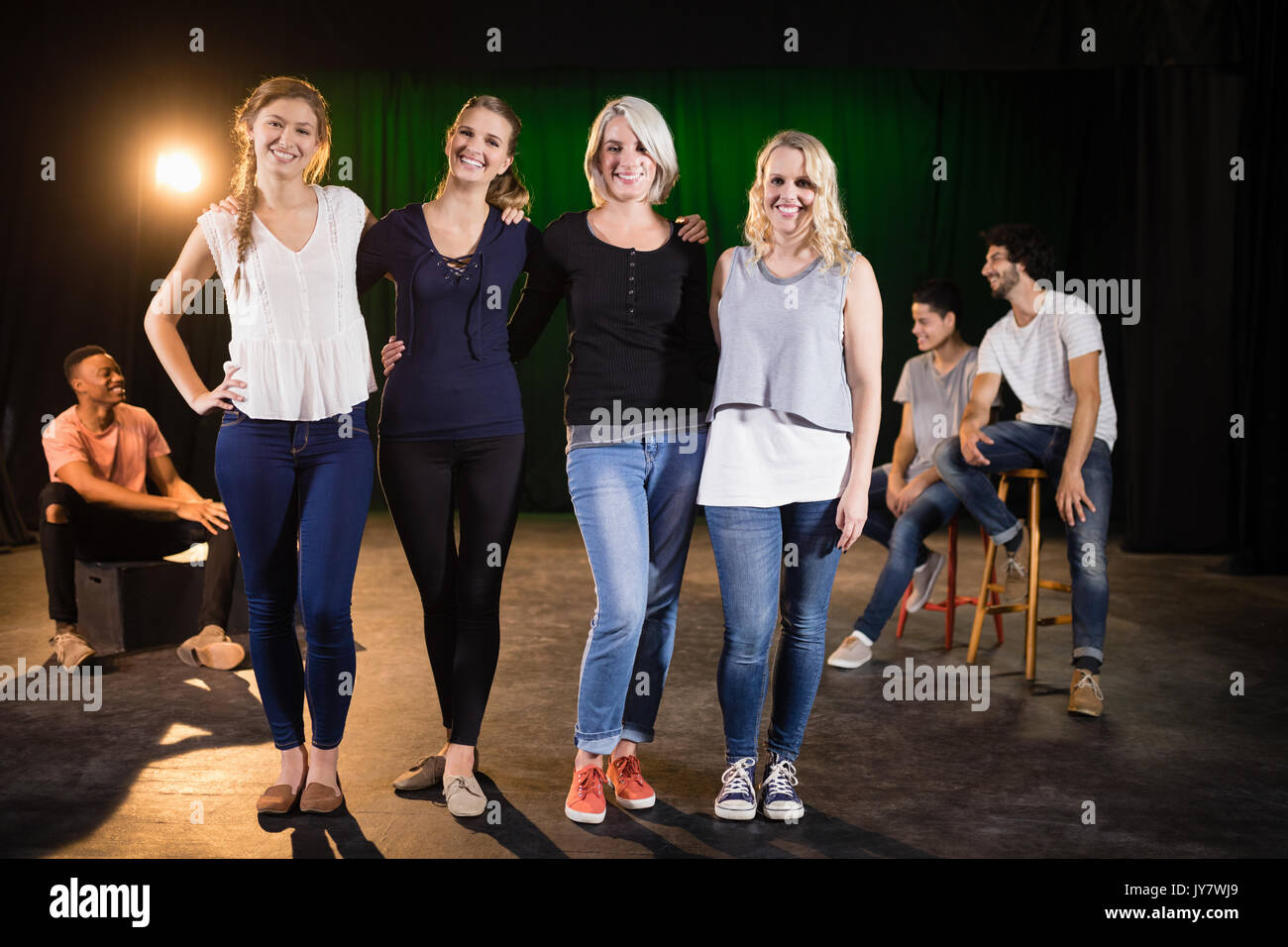 Actors practicing play on stage in theatre Stock Photo - Alamy