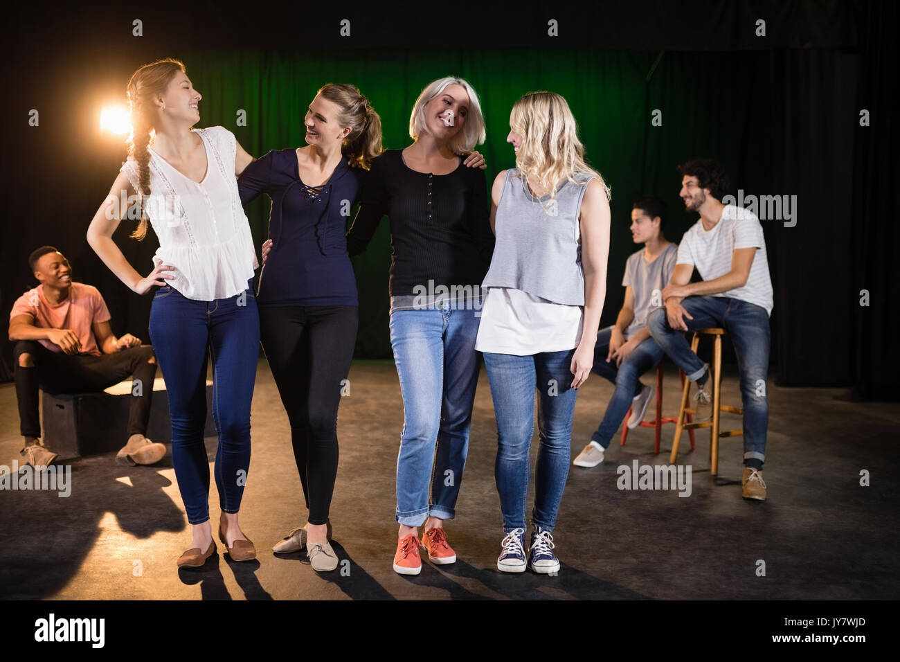 Actors practicing play on stage in theatre Stock Photo - Alamy