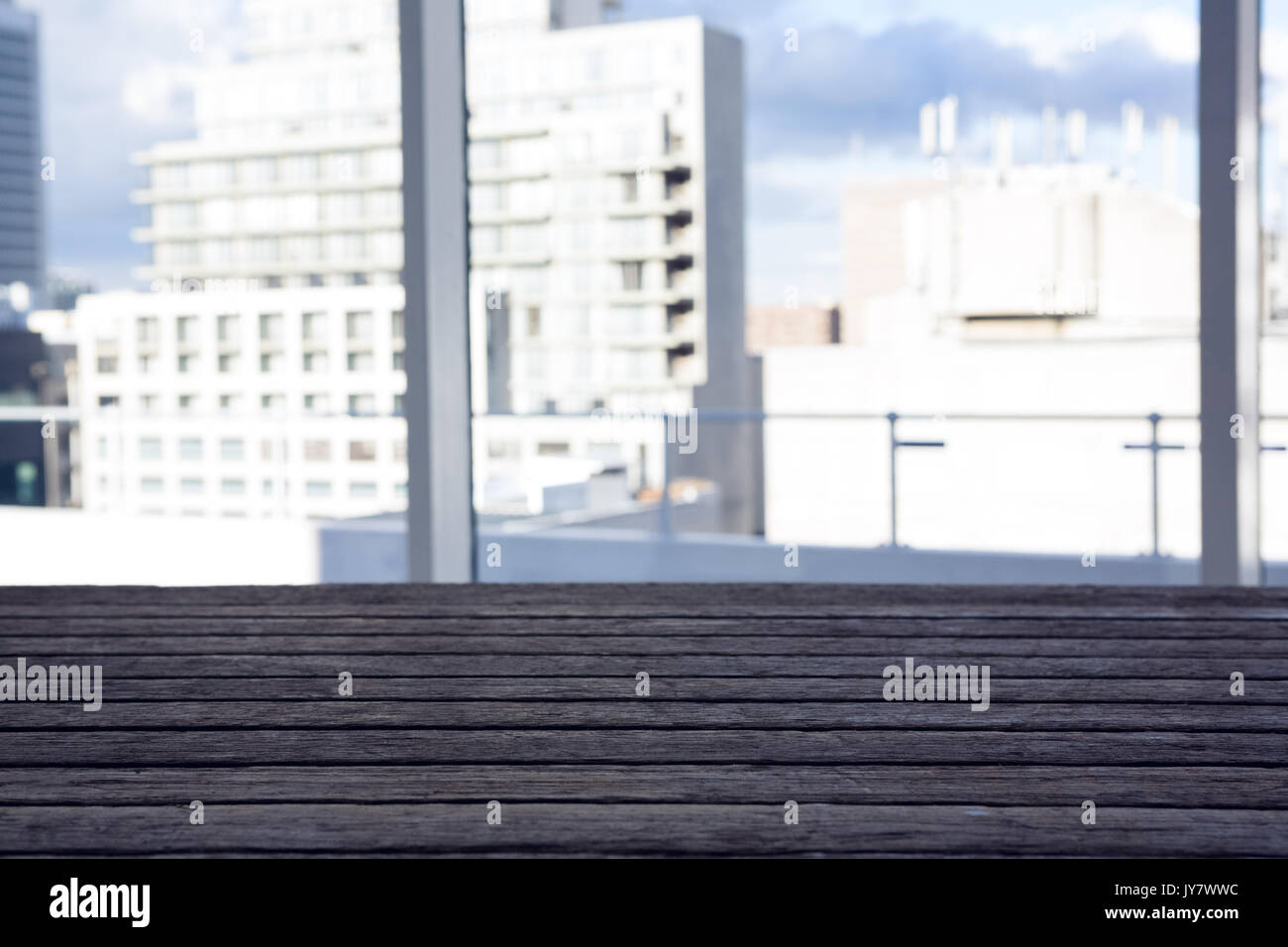 View of building through window Stock Photo - Alamy