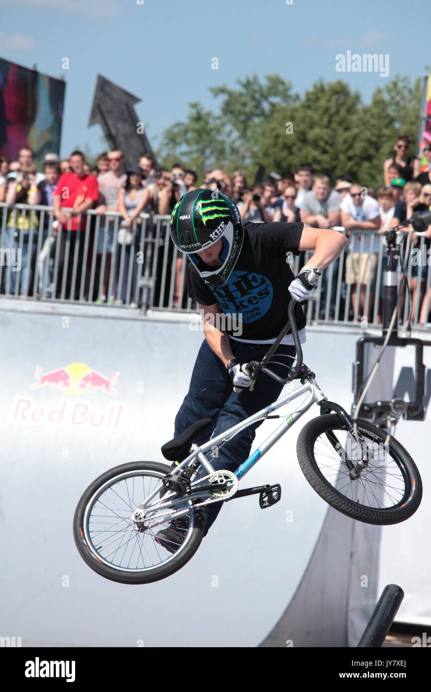 MOSCOW, RUSSIA - JULY 8: Nicholi Rogatkin, USA, in BMX competitions ...