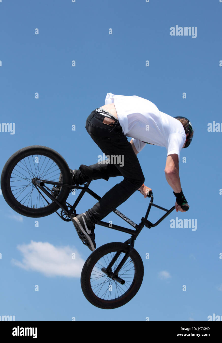 MOSCOW, RUSSIA - JULY 8: Maxim Chuprina, Russia, in BMX competitions ...