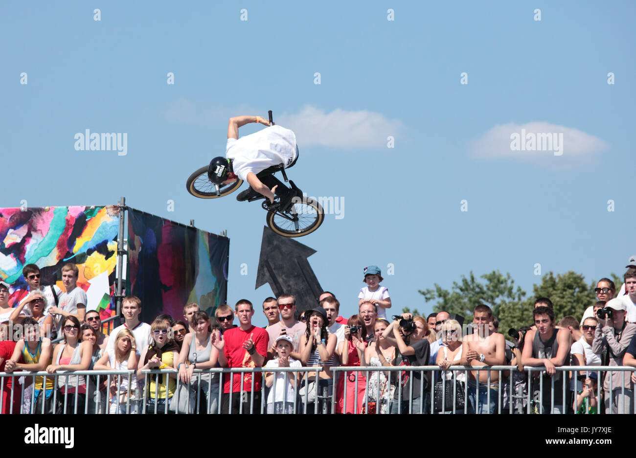 MOSCOW, RUSSIA - JULY 8: Alexander Nikulin, Russia, in BMX competitions ...