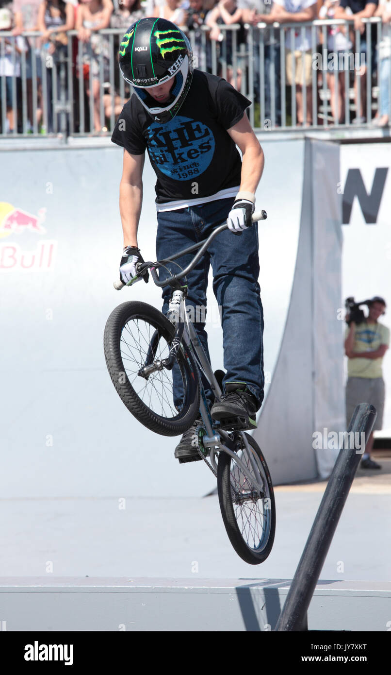 MOSCOW, RUSSIA - JULY 8: Nicholi Rogatkin, USA, in BMX competitions ...