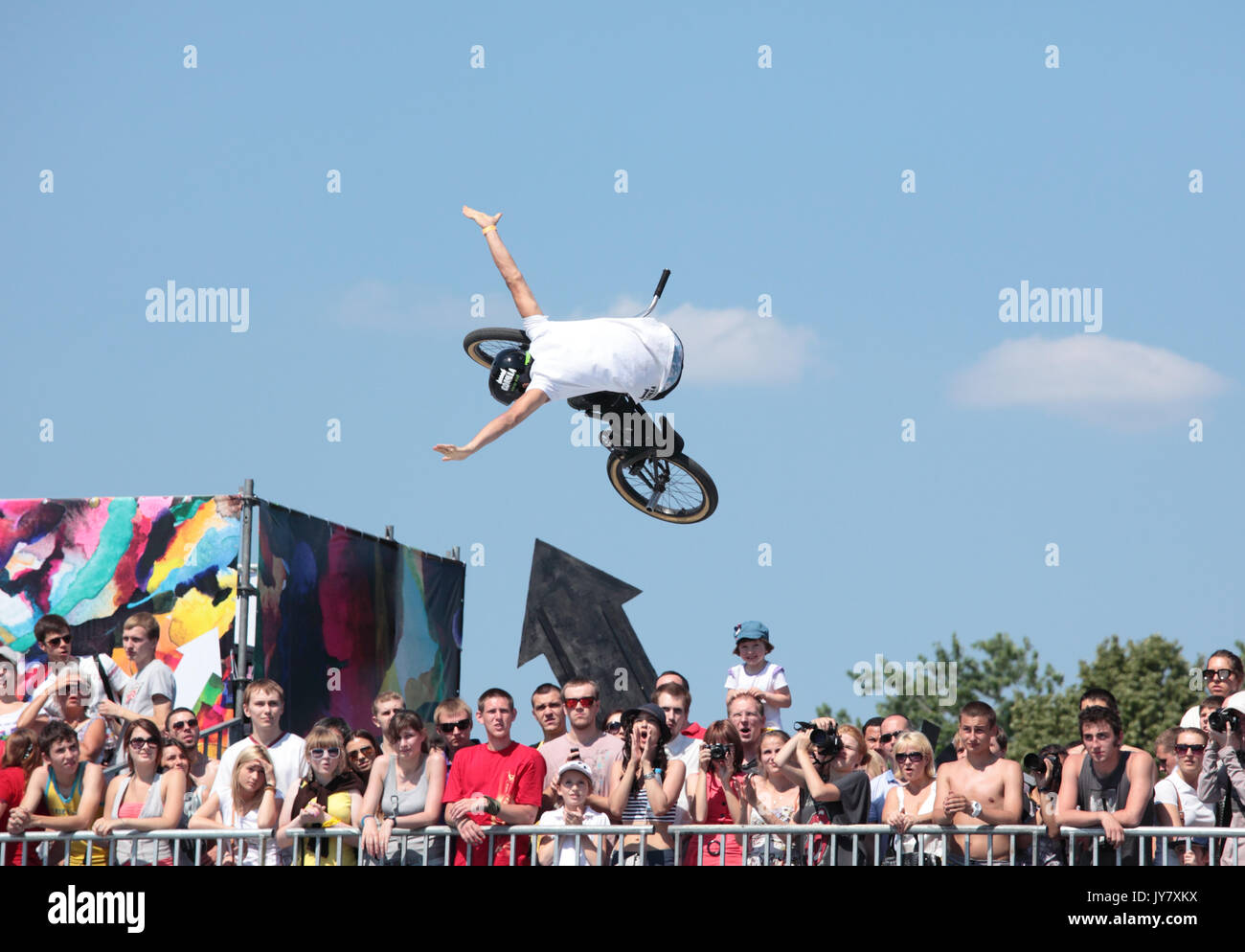 MOSCOW, RUSSIA - JULY 8: Alexander Nikulin, Russia, in BMX competitions ...