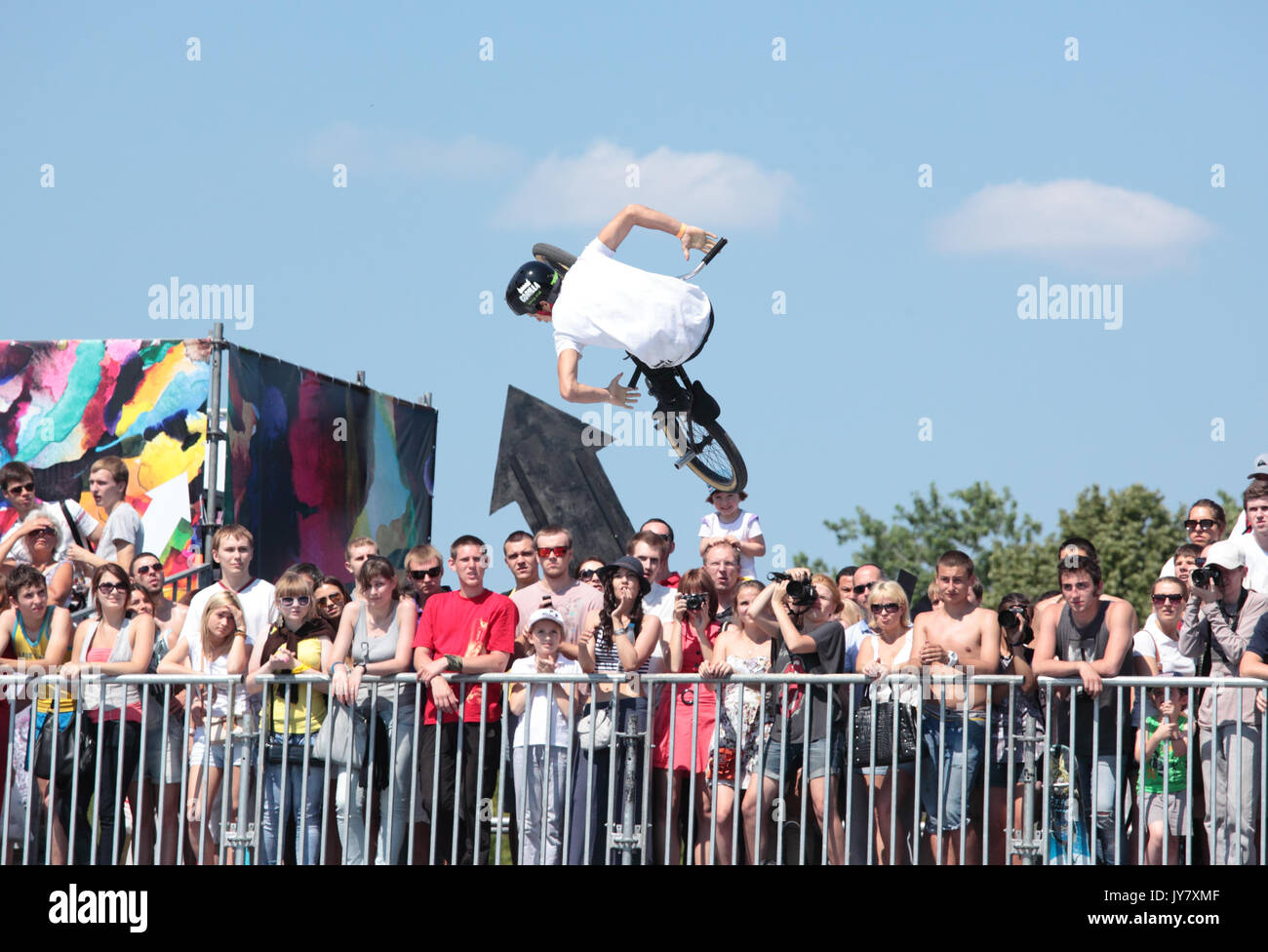 MOSCOW, RUSSIA - JULY 8: Alexander Nikulin, Russia, in BMX competitions ...