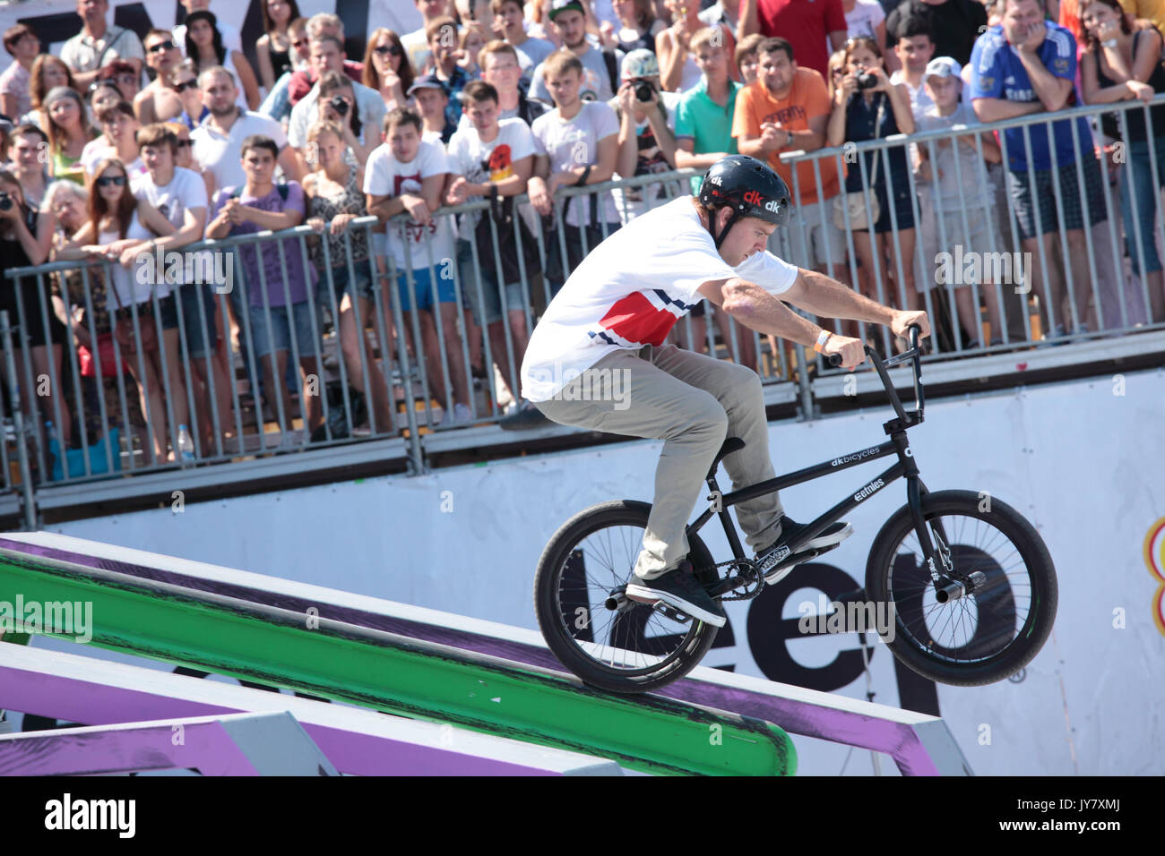 MOSCOW, RUSSIA - JULY 8: Brian Kachinsky, Poland, in BMX competitions ...