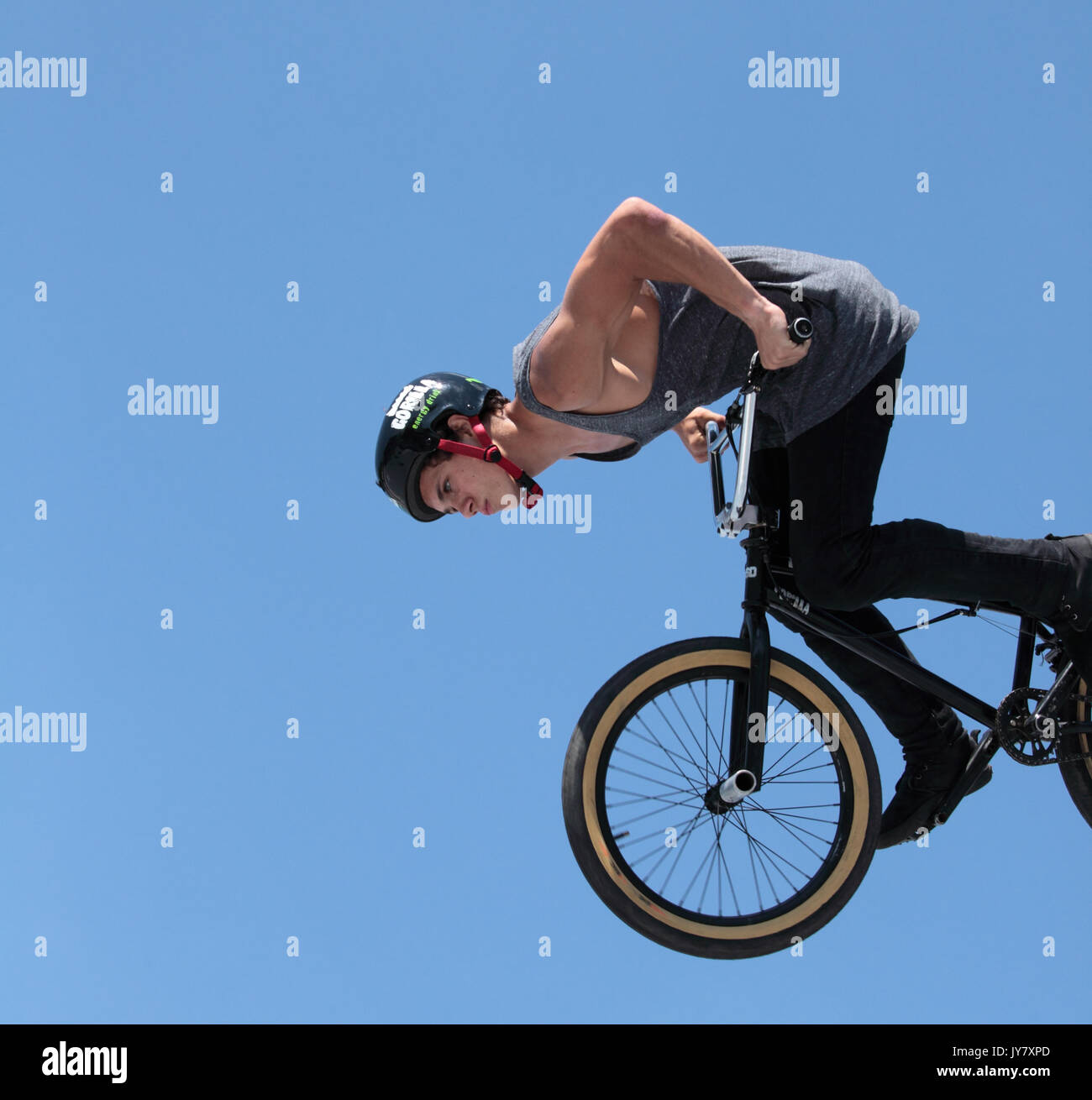 MOSCOW, RUSSIA - JULY 8: Alexander Nikulin, Russia, in BMX competitions ...
