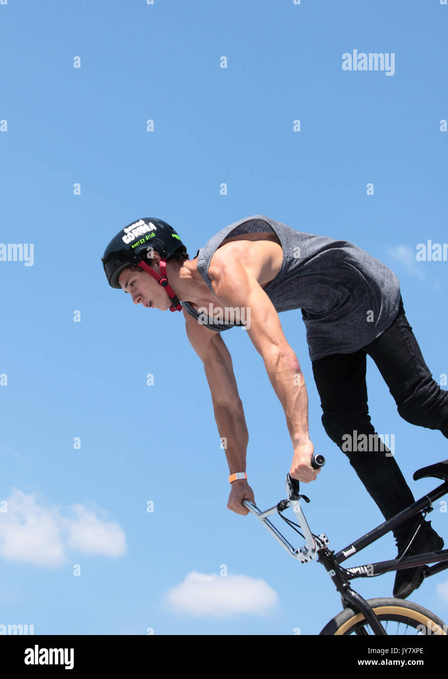 MOSCOW, RUSSIA - JULY 8: Alexander Nikulin, Russia, in BMX competitions ...