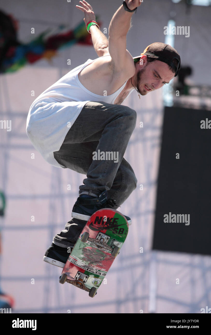MOSCOW, RUSSIA - JULY 8: Alexey Bobrov in skateboarding competition ...