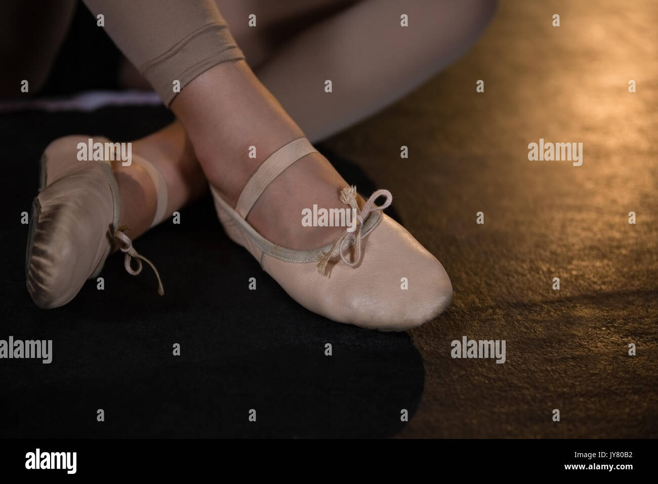 Close-up of ballerina shoes on stage Stock Photo - Alamy