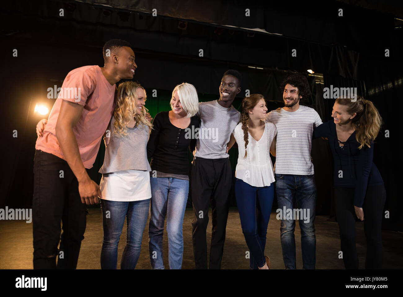Actors practicing play on stage in theatre Stock Photo - Alamy
