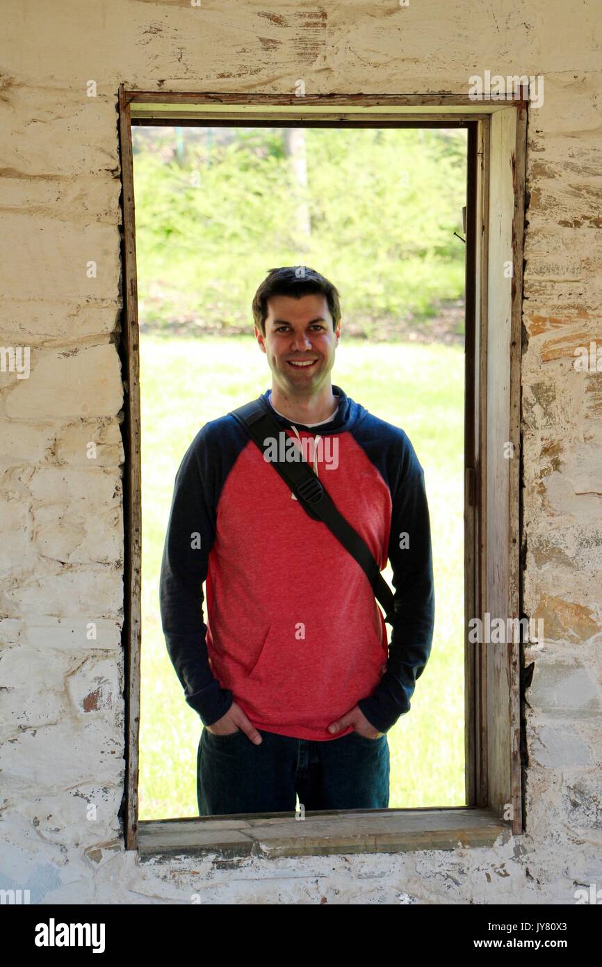 Man framed in a window Stock Photo - Alamy