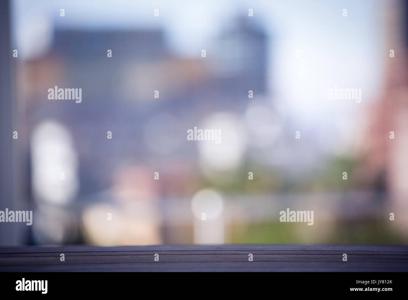 Building seen through glass window in office Stock Photo - Alamy