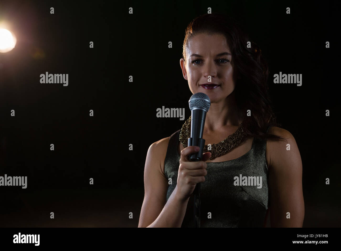 Female singer stage microphone hi-res stock photography and images - Alamy