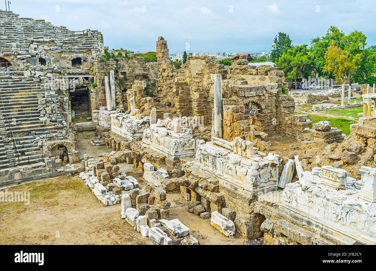 Archaeological site of Side is the popular tourist atraction, it boasts ...