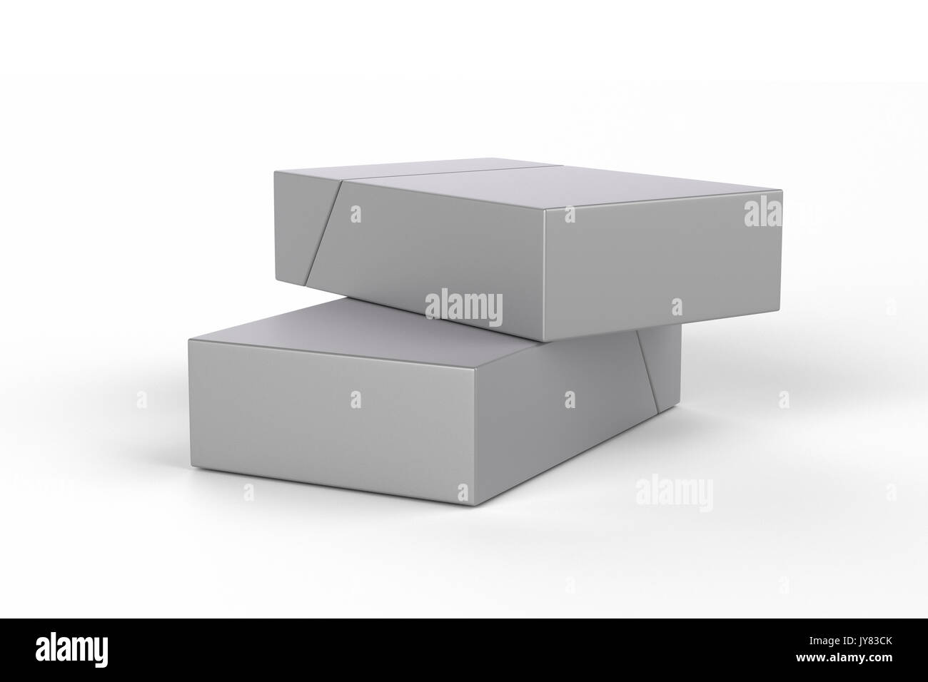 3D render composition of two king size cigarette boxes or packs on a ...