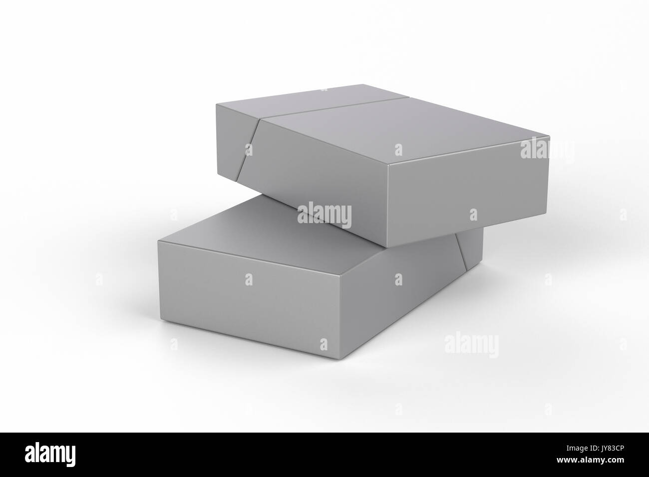 3D render composition of two king size cigarette boxes or packs on a ...