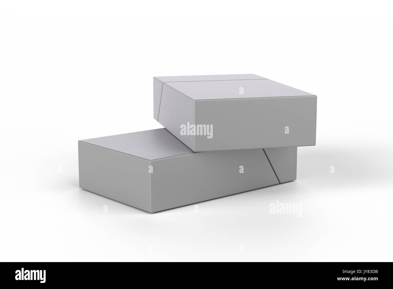 3D render composition of two king size cigarette boxes or packs on a ...