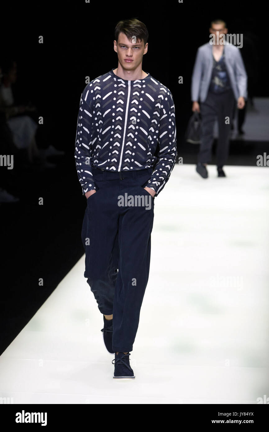 Milan Men's Fashion Week - Giorgio Armani - Catwalk Featuring: Model Where: Milan, Italy When ...