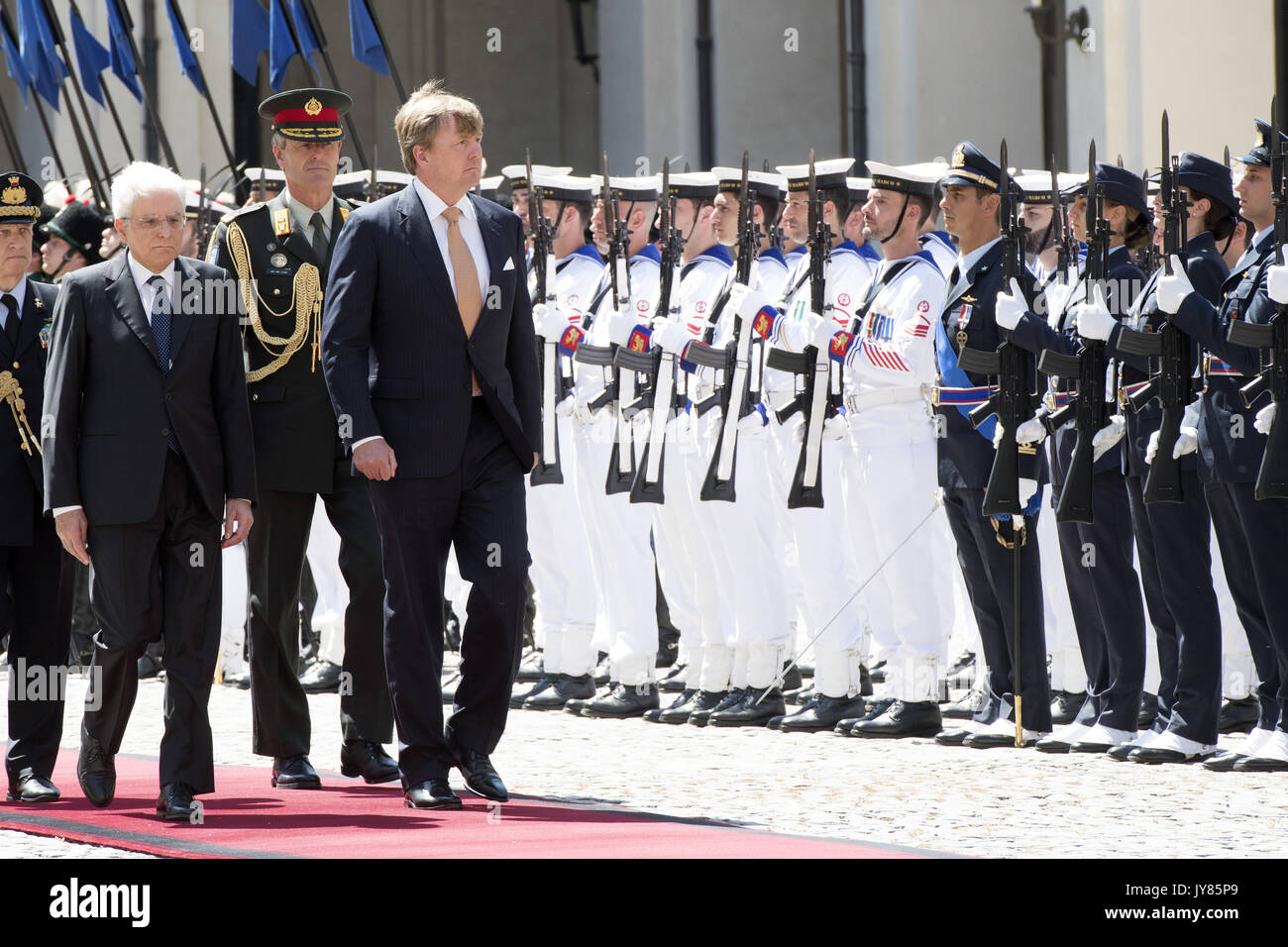 Staatsbezoek van Koning en Koningin aan de Republiek Italie - dag 1 - Rome /// State visit of ...