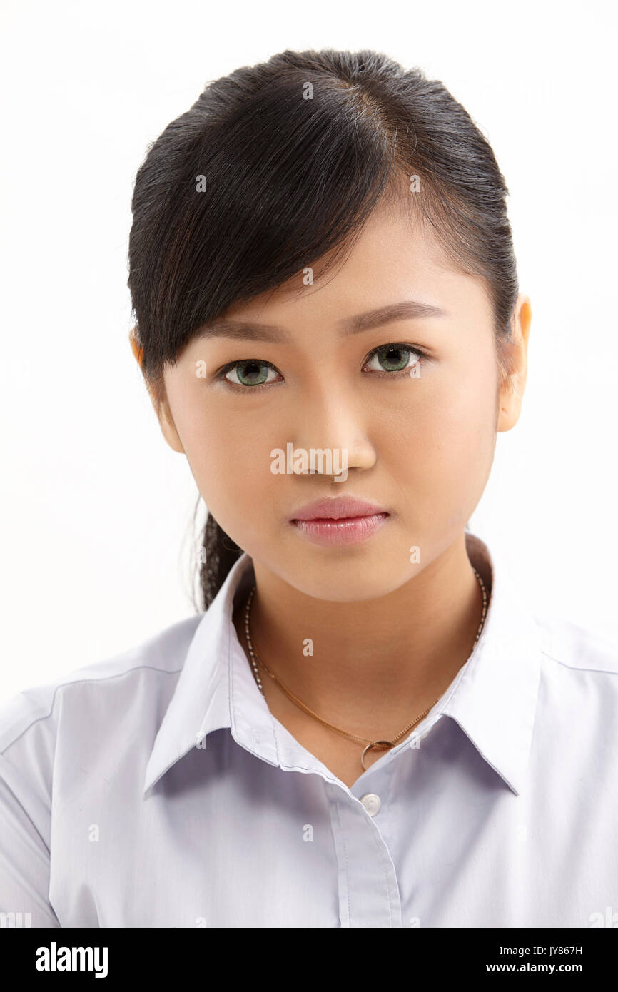 portrait of asian woman on the white background Stock Photo - Alamy