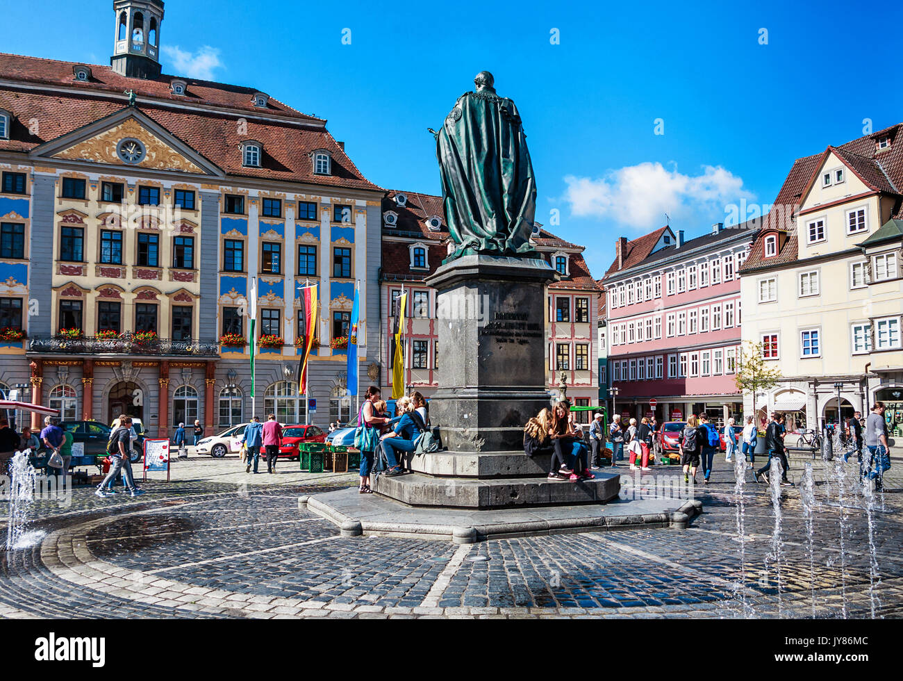 COBURG, GERMANY-JULY 28, 2017: Historical Market Square in Bavarian ...