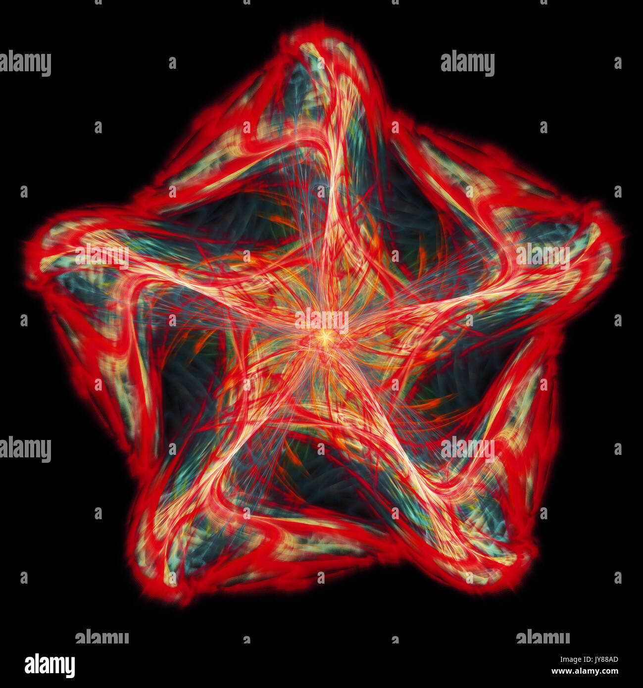 Colorful glowing pentagram pattern, abstract art for background Stock ...