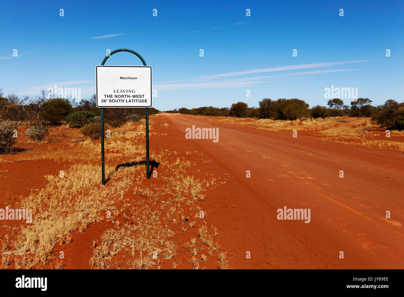 26th Parallel South Latitude road sign, Murchison, Western Australia ...