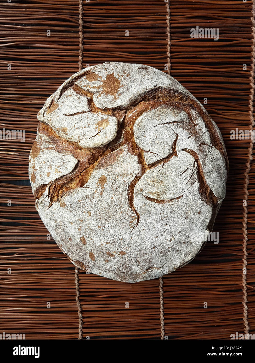 artisan bread, whole wheat round bread Stock Photo - Alamy