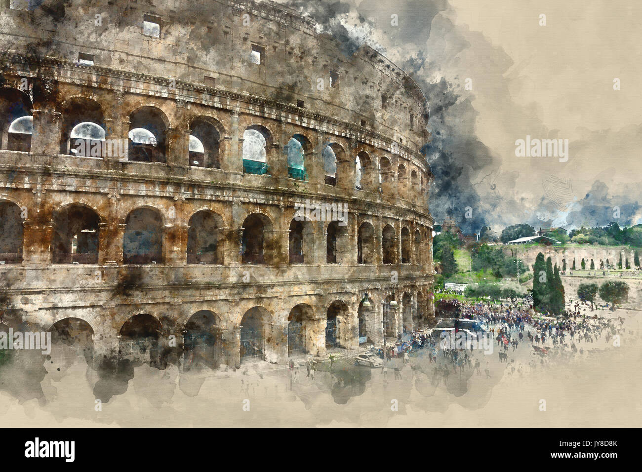 Beautiful Colisseum - the impressive Colosseum of Rome Stock Photo - Alamy