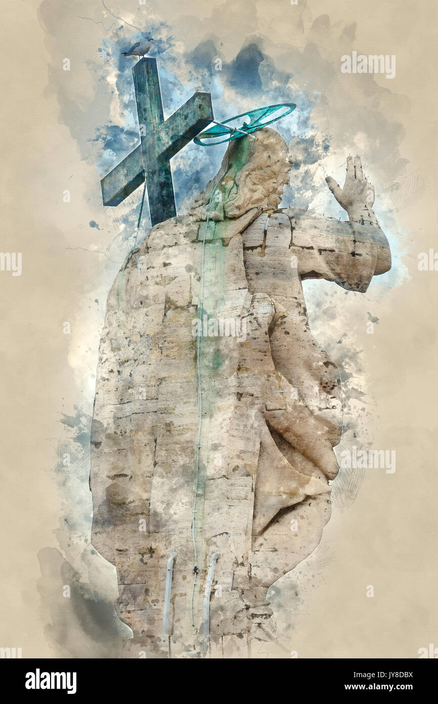 Statues of holy men on St Peters Basilica in Rome - The Vatican Stock ...