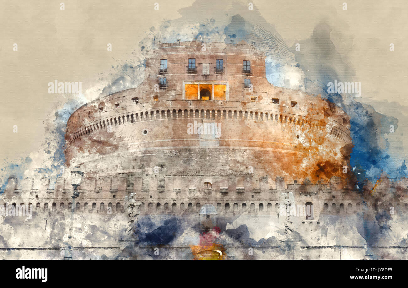 The famous Angels Castle in Rome - Castel Sant Angelo Stock Photo - Alamy