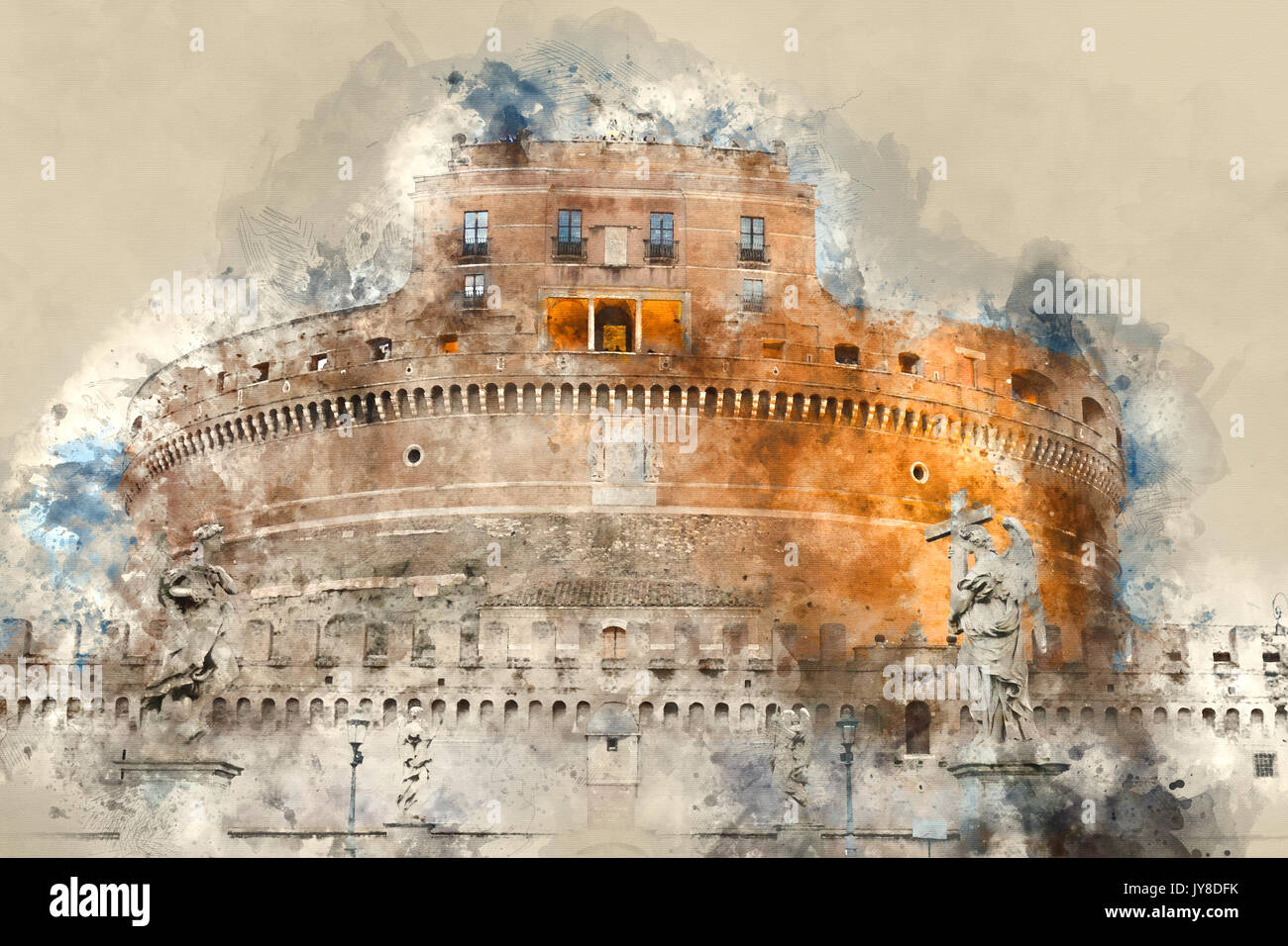The famous Angels Castle in Rome - Castel Sant Angelo Stock Photo - Alamy