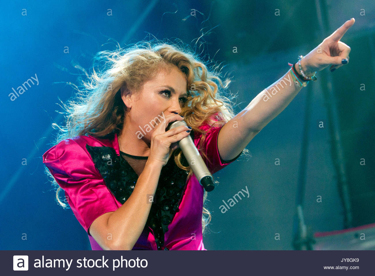 Mexican Singer Paulina Rubio Performs Stock Photos & Mexican Singer ...