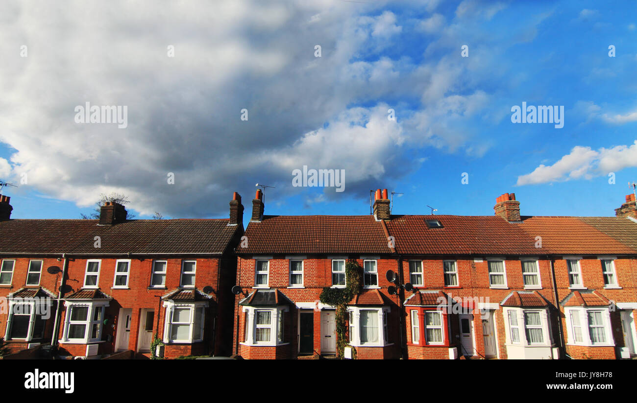 English terraced house, England UK Stock Photo - Alamy