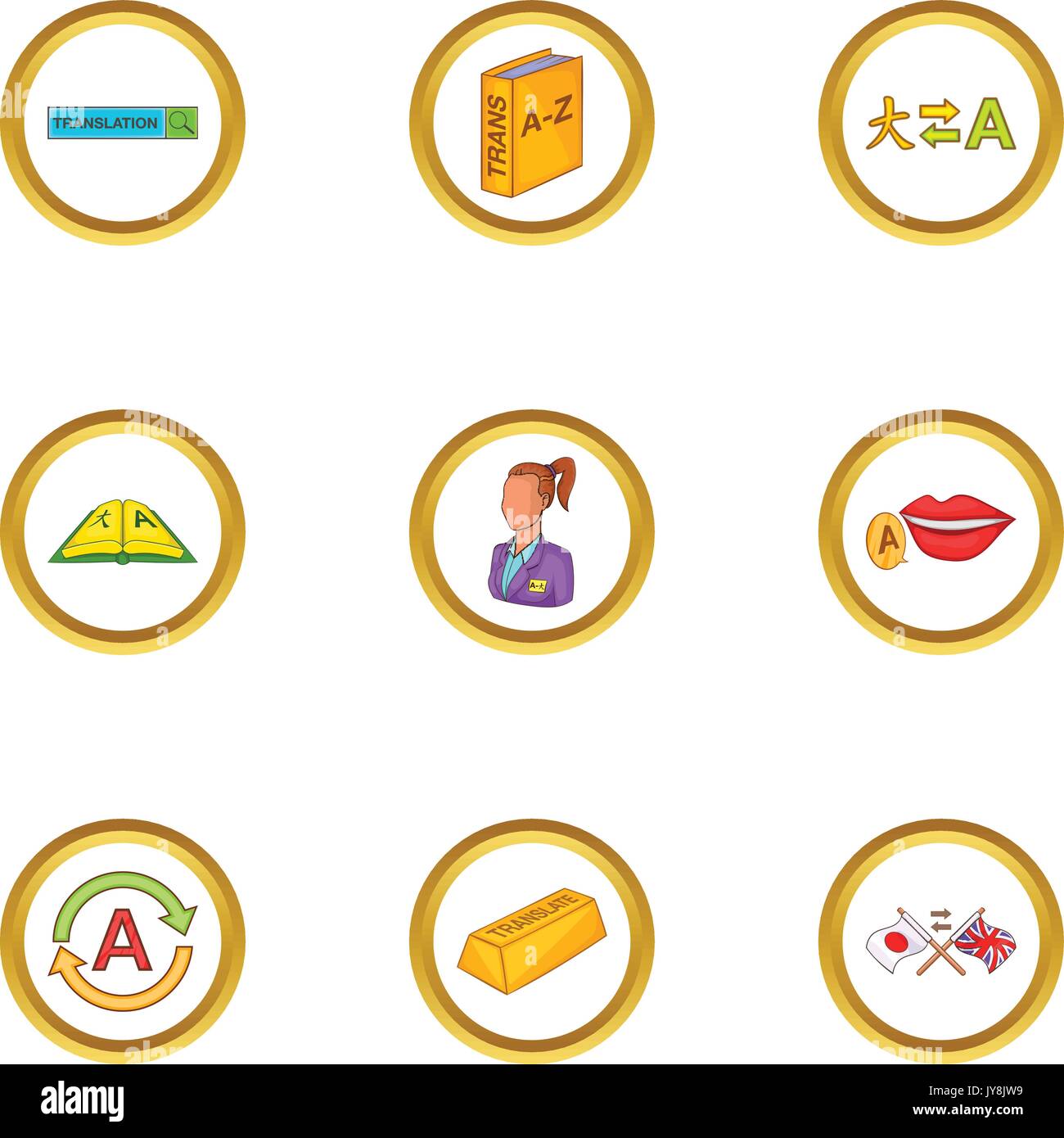 Language study icons set, cartoon style Stock Vector Image & Art - Alamy